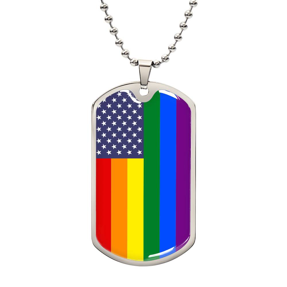 LGBTQ USA New Glory Pride Military Dog Tag Necklace – Pegasus Pride