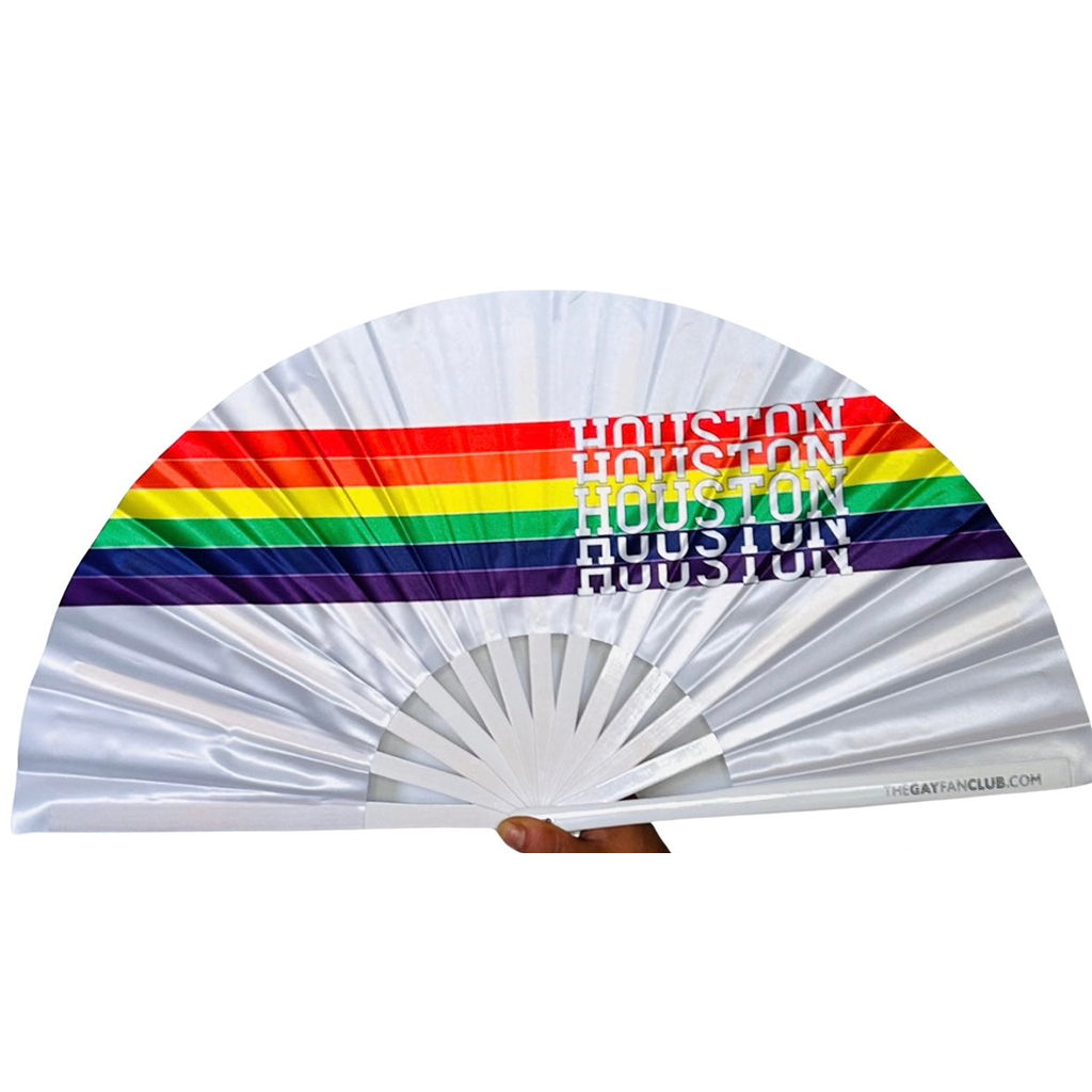 Houston Pride Fan | LGBTQ Texas Rainbow Folding Clack Fan – Pegasus Pride