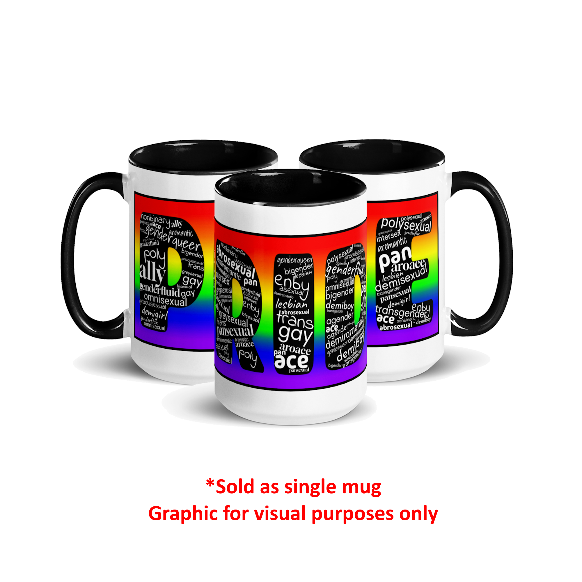 LGBTQ Inclusive Pride Coffee Tea Mug with Color Inside – Pegasus Pride