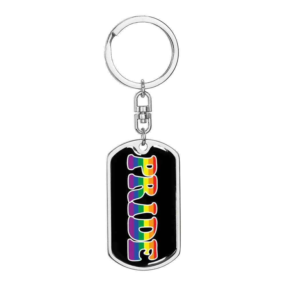 LGBTQ Pride Dog Tag Keychain | Rainbow Military Style – Pegasus Pride