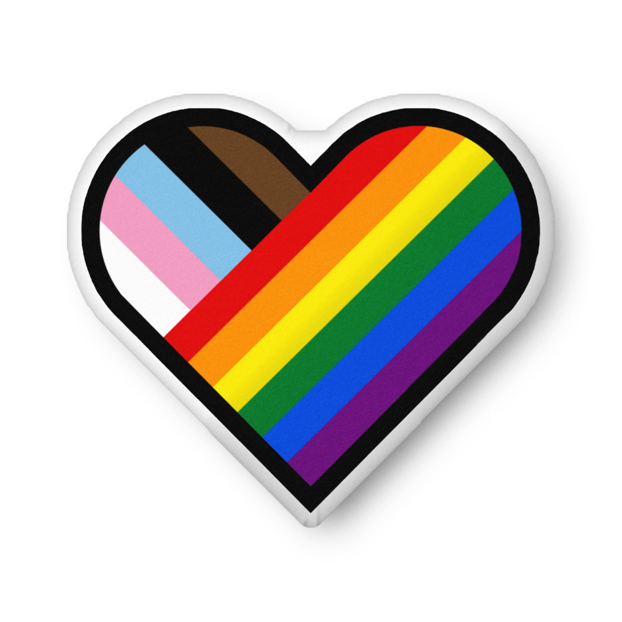 LGBTQ Progress Pride Heart Shaped Pillow – Pegasus Pride