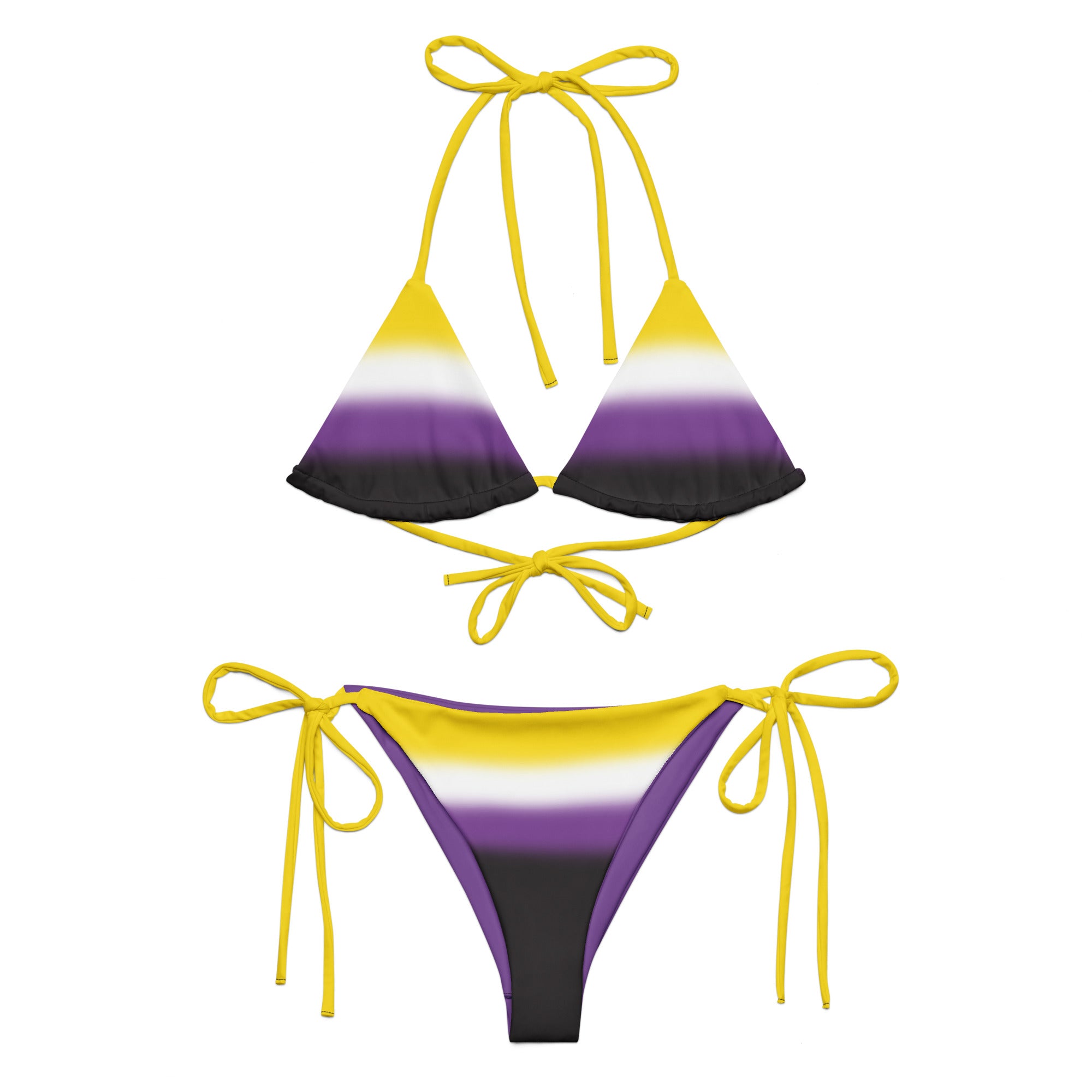Nonbinary Enby Pride String Bikini Set – Pegasus Pride