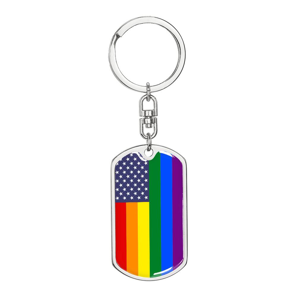 USA New Glory Pride Military Dog Tag Keychain – Pegasus Pride